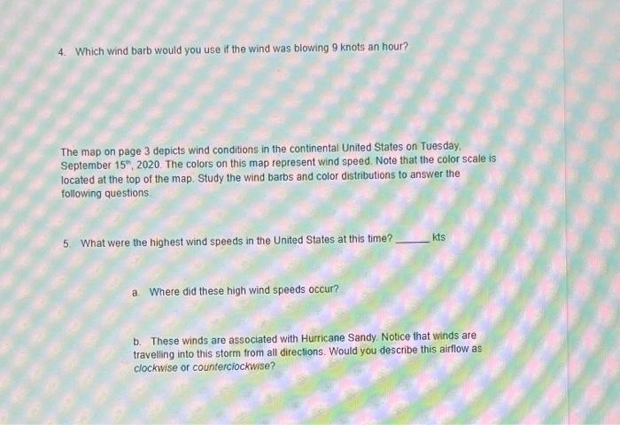 Solved Wind Speed & Direction Calm 5 knots Example Wind Barb | Chegg.com