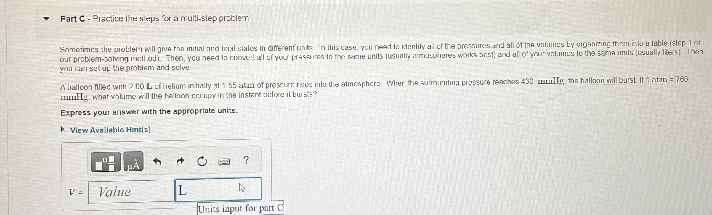 Solved Part C - ﻿Practice the steps for a multi-step | Chegg.com
