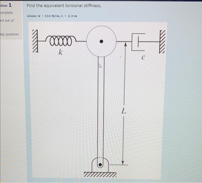 Solved Find the equivalent torsional stiffness, Given: k=112 | Chegg.com