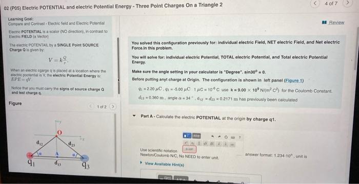 Solved 4 of 7 02 (POS) Electric POTENTIAL and electric | Chegg.com