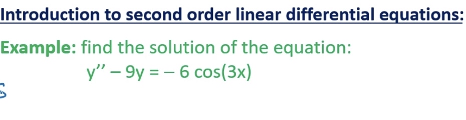 Solved Introduction to second order linear differential | Chegg.com