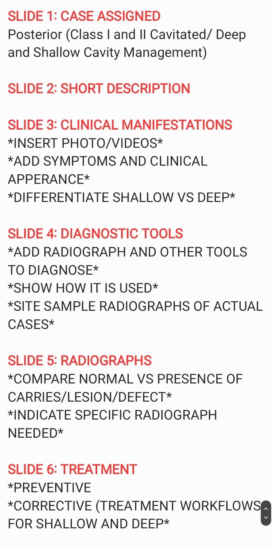 Solved SLIDE 1: CASE ASSIGNED Posterior (Class I and II | Chegg.com
