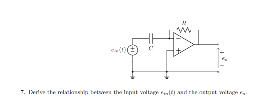Solved Derive the relationship between the input voltage | Chegg.com