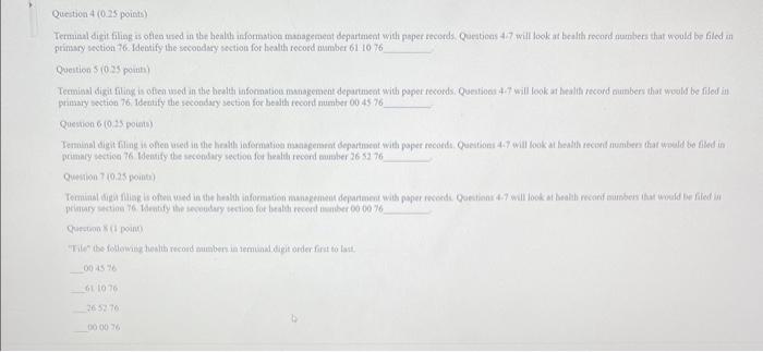 primsary section 76. Ideotify the secoodary section | Chegg.com