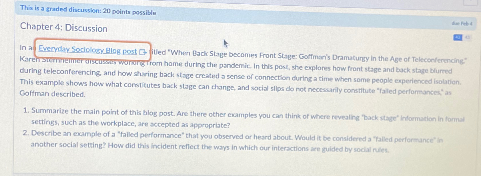 Solved This is a graded discussion: 20 ﻿points | Chegg.com