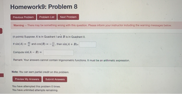 Solved Homework9: Problem 8 Previous Problem Problem List | Chegg.com