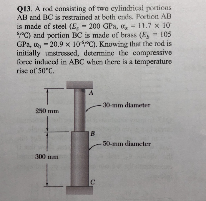 Solved Q13. A rod consisting of two cylindrical portions AB | Chegg.com