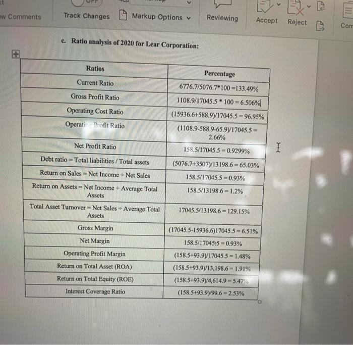 Solved w Comments Track Changes Markup Options Reviewing | Chegg.com