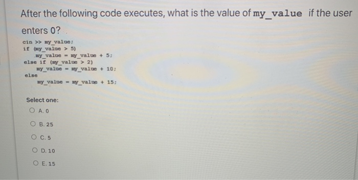 Solved After the following code executes, what is the value | Chegg.com