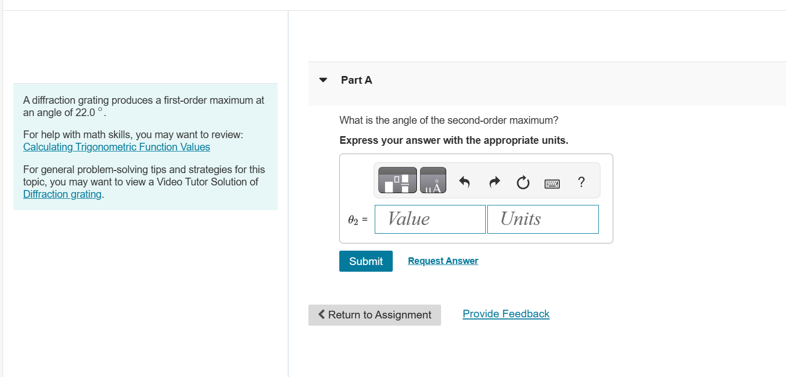 Solved A diffraction grating produces a first-order maximum | Chegg.com