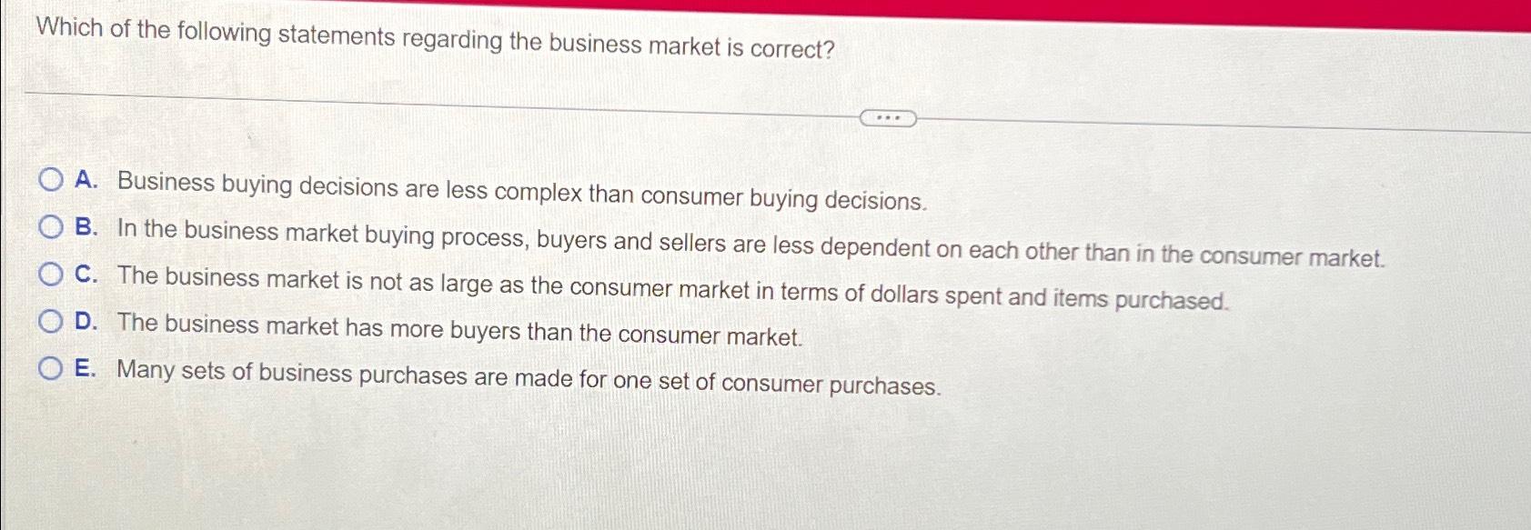 Solved Which of the following statements regarding the | Chegg.com