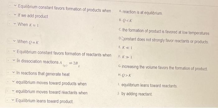 Solved Equilibrium constant favors formation of products | Chegg.com