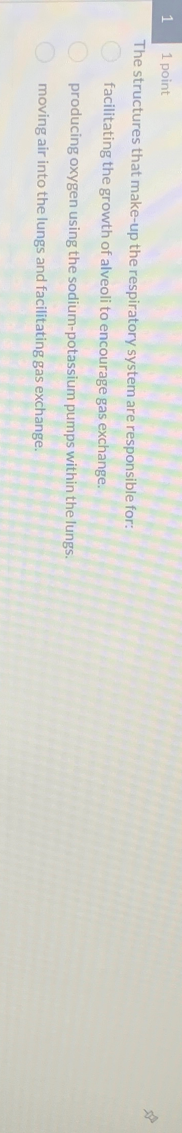 Solved 11 ﻿pointThe structures that make-up the respiratory | Chegg.com