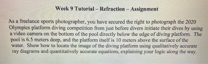 Solved Week 9 Tutorial - Refraction - Assignment As a | Chegg.com