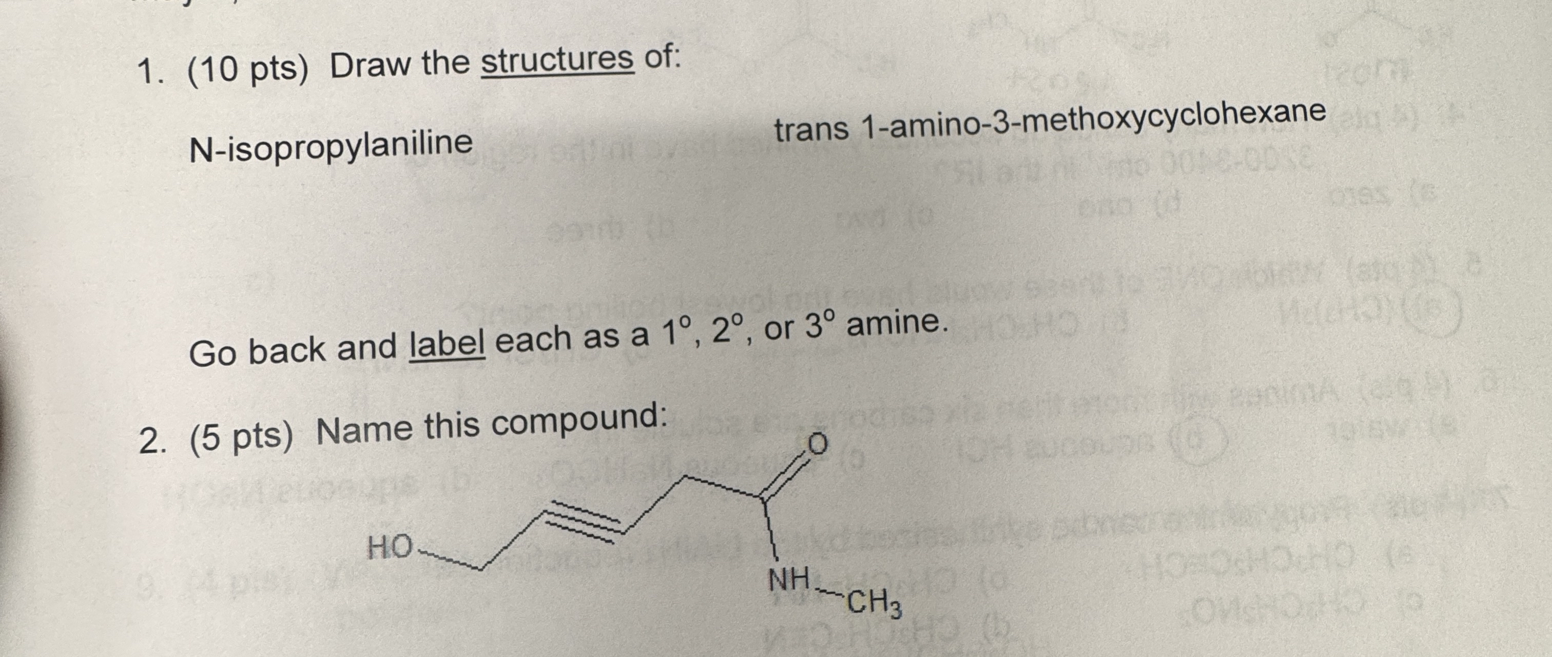 Solved (10 ﻿pts) ﻿Draw the structures of:N | Chegg.com