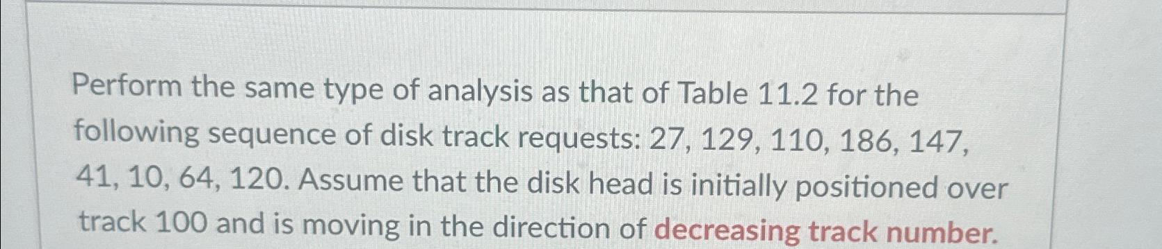 Solved Perform the same type of analysis as that of Table | Chegg.com