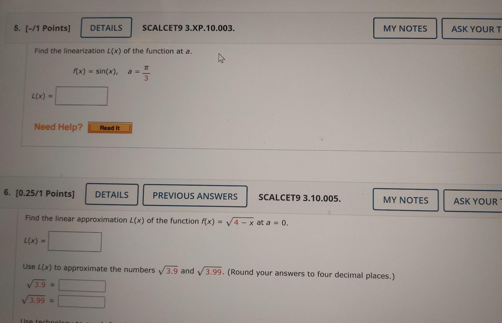 Solved [-/1 Points] SCALCET9 3.XP.10.003. Find the | Chegg.com