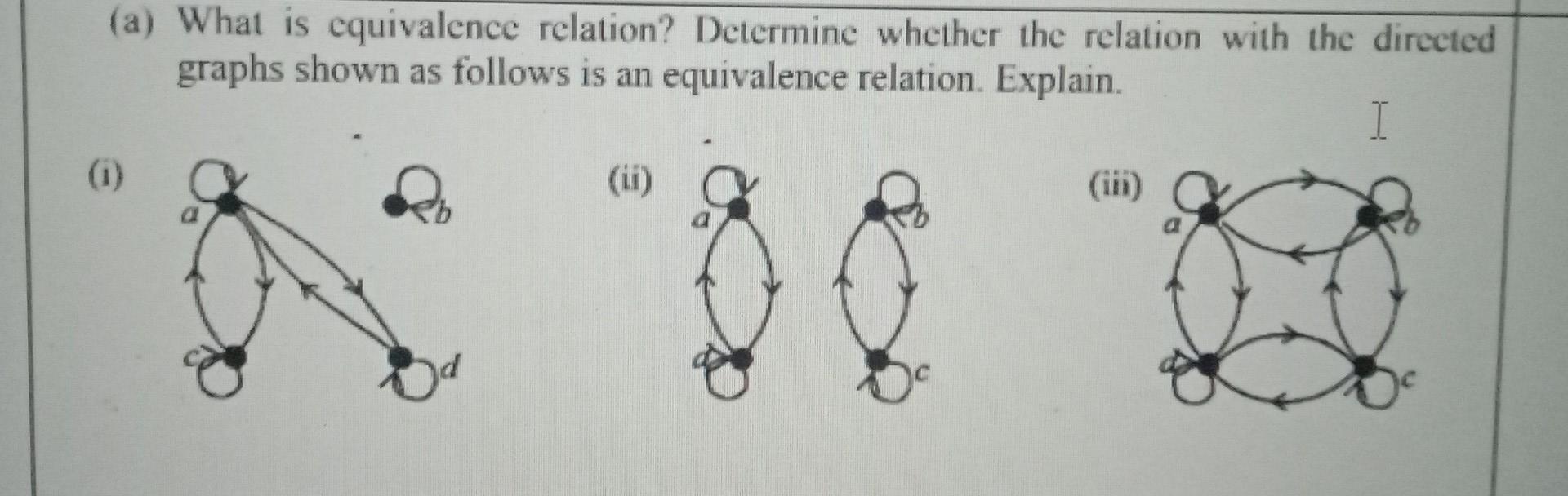 Solved (a) What is cquivalence relation? Determine whether | Chegg.com