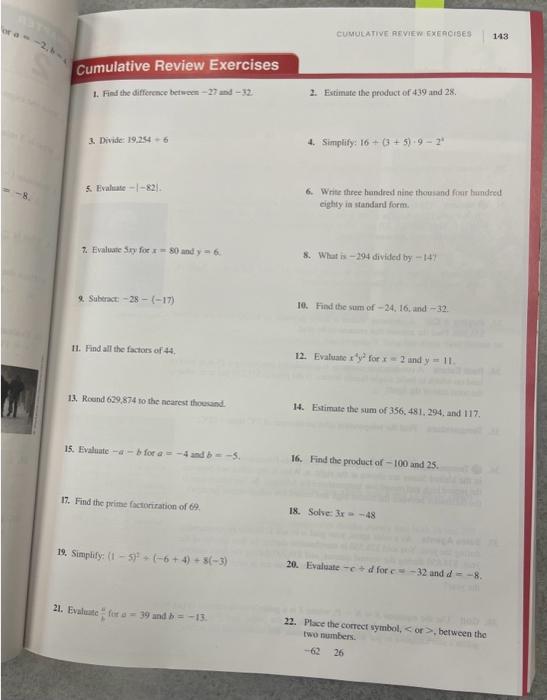 Solved Cumulative Review Exercises 1. Find the difference | Chegg.com