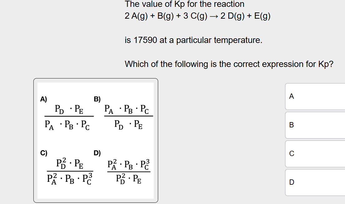 Solved The value of Kp ﻿for the | Chegg.com
