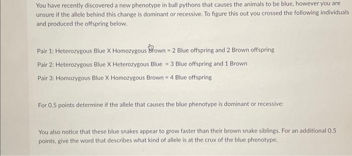 Solved You have recently discovered a new phenotype in ball | Chegg.com