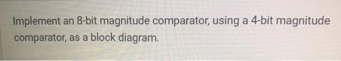 Solved Implement an 8-bit magnitude comparator, using a | Chegg.com