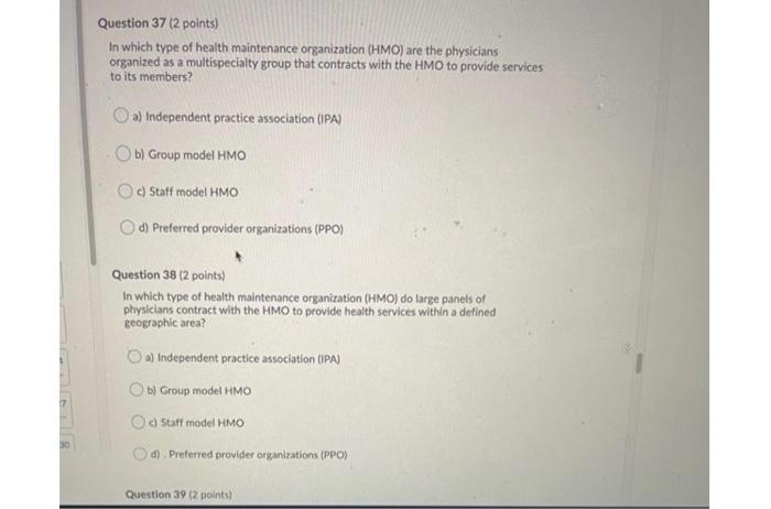 Solved Question 37 (2 points) in which type of health | Chegg.com