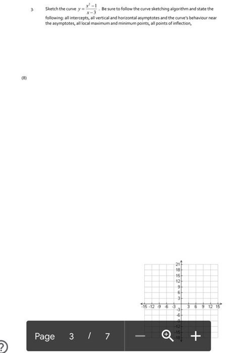 Solved 3 x-1 Sketch the curve y . Be sure to follow the | Chegg.com
