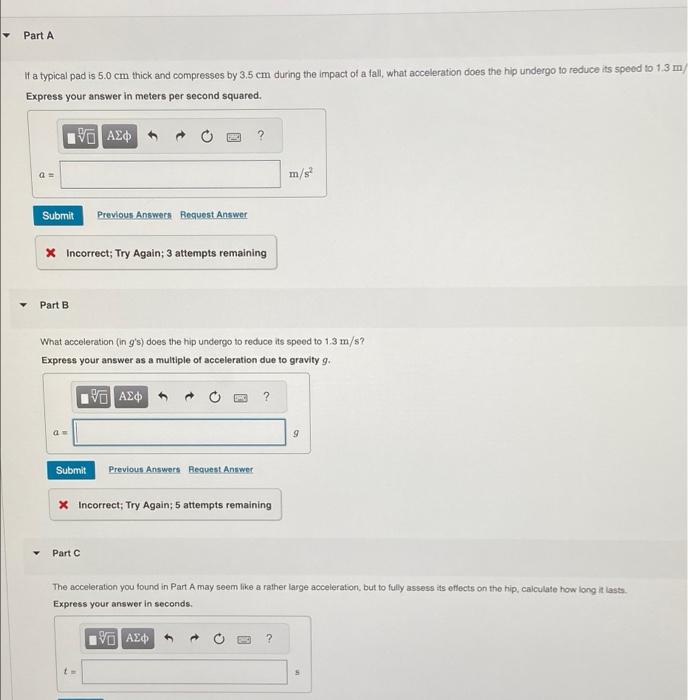 Solved Part A If a typical pad is 5.0 cm thick and | Chegg.com