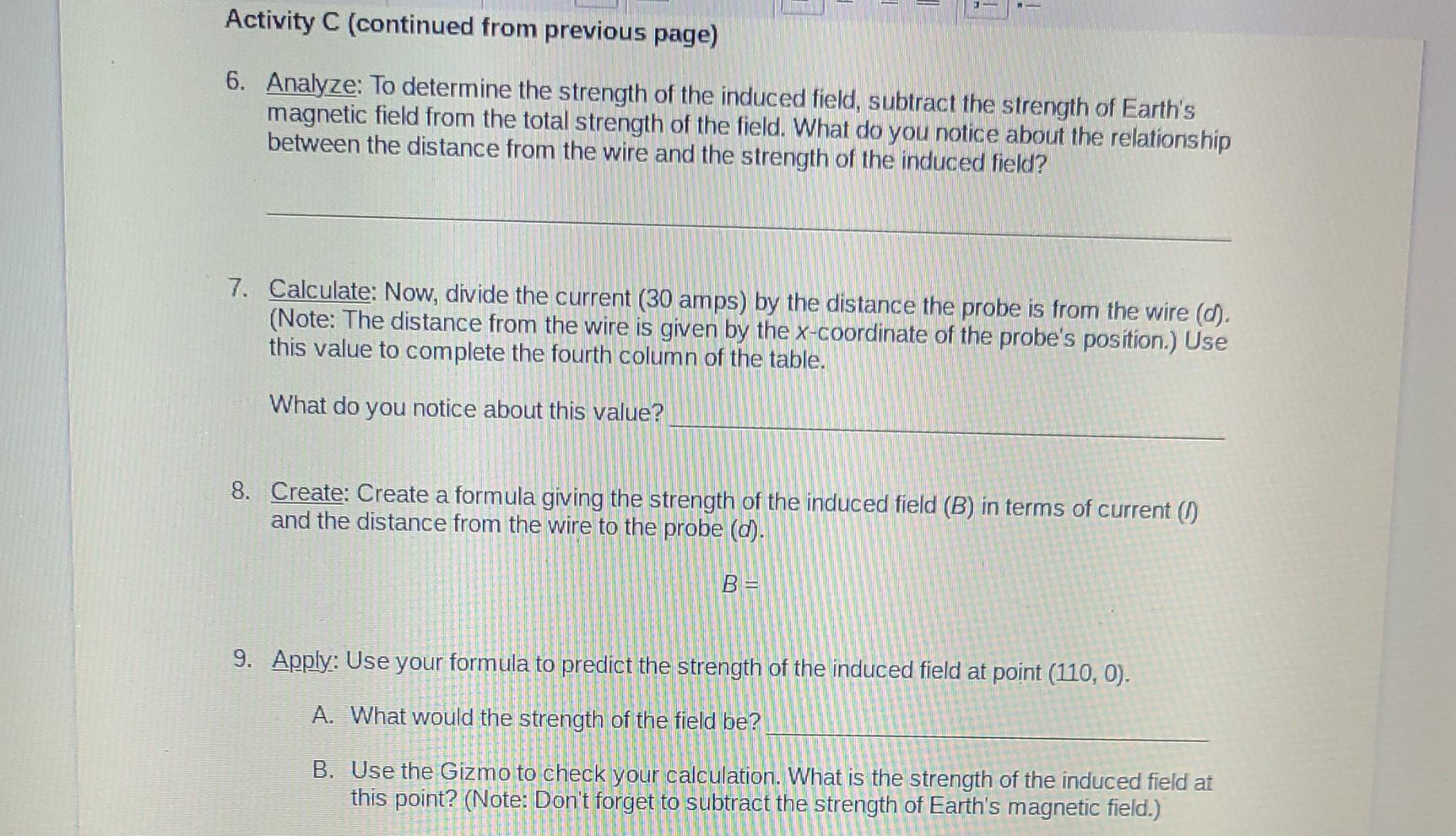 Solved Activity C: Current and distance Get the Gizmo ready: | Chegg.com