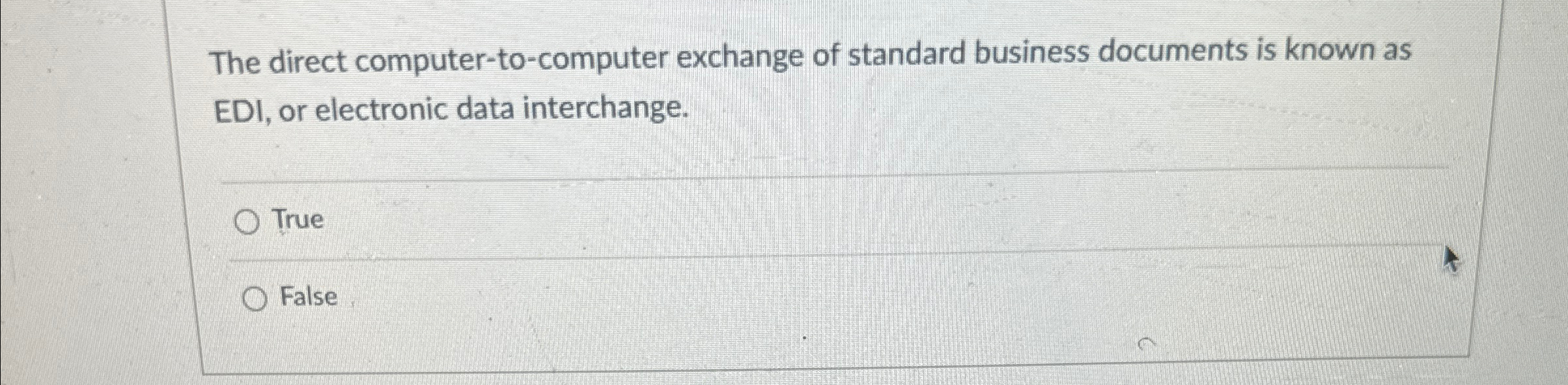 Solved The direct computer-to-computer exchange of standard | Chegg.com