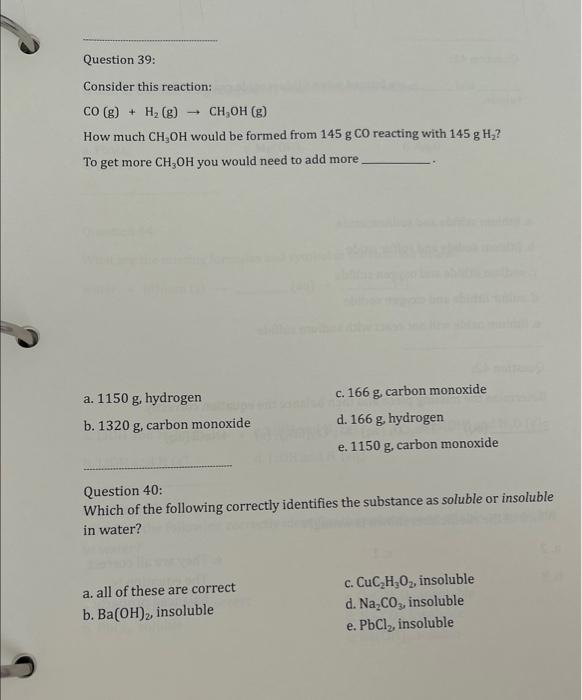 Solved Question 37: and are formed when sodium reacts with | Chegg.com