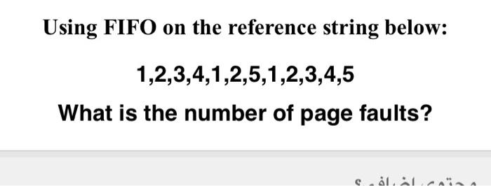 Using FIFO on the reference string below: | Chegg.com