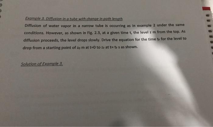 Example 3. Diffusion in a tube with change in path | Chegg.com