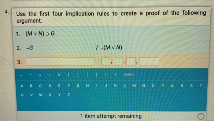Solved 3. Use the first four implication rules to create a | Chegg.com