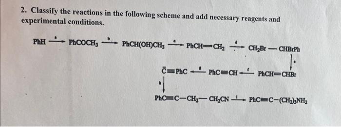 [solved] 2 Classify The Reactions In The Following Scheme