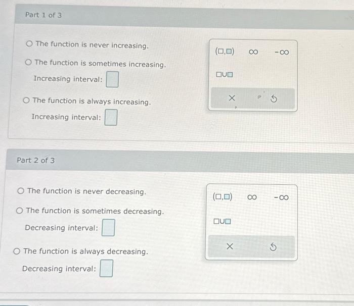 Solved Use interval notation to write the intervals over | Chegg.com