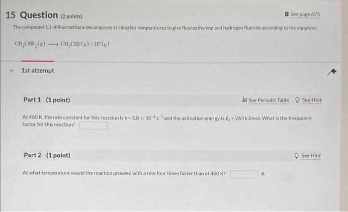 Solved 5 Question (2 points) a Seepage 675 The compound | Chegg.com