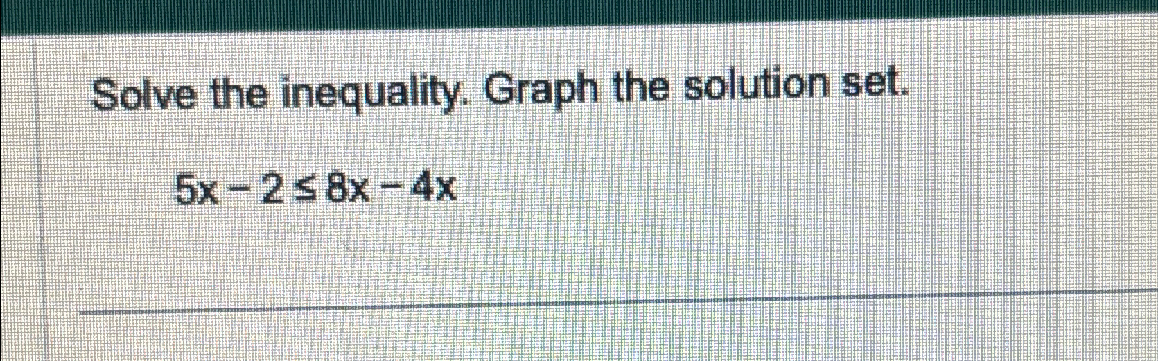 Solved Solve the inequality. Graph the solution | Chegg.com