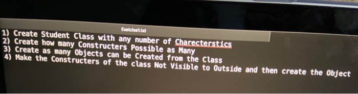 Solved Exercise.tut 1) Create Student Class with any number | Chegg.com