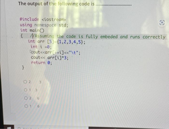 Solved The output of the following code is #include using | Chegg.com