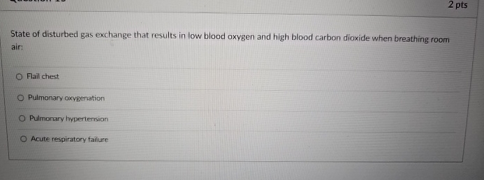 Solved 2 ﻿pts State of disturbed gas exchange that results | Chegg.com