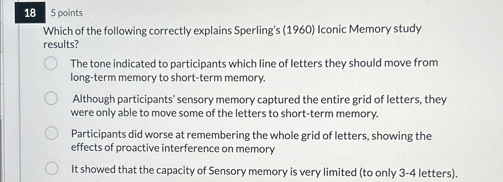 Solved 185 ﻿pointsWhich of the following correctly explains | Chegg.com