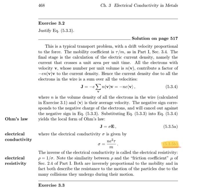 Solved Electrical Conductivity in Metals 3.1 The Drude model | Chegg.com