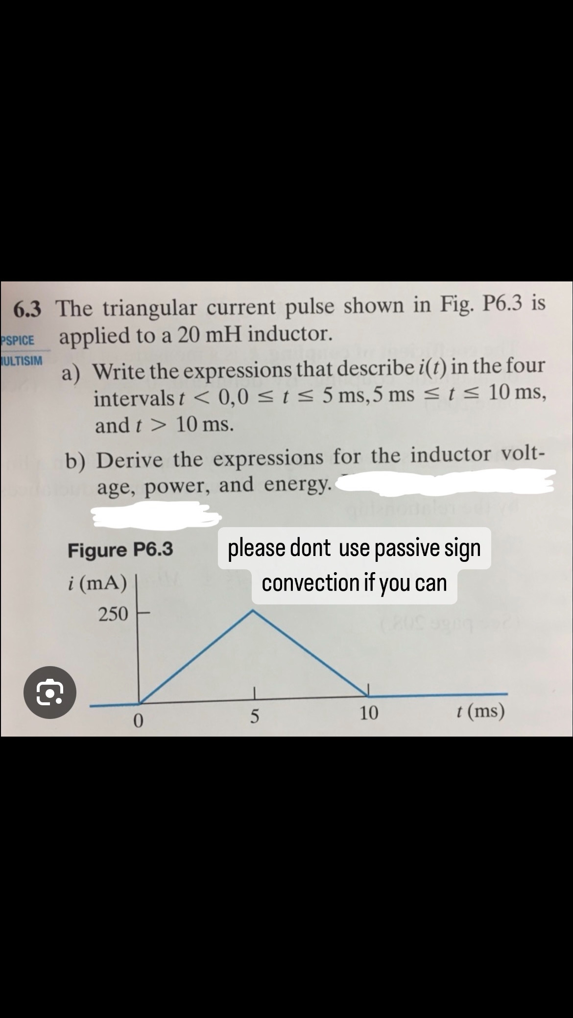 Solved 6.3 ﻿The triangular current pulse shown in Fig. P6.3 | Chegg.com