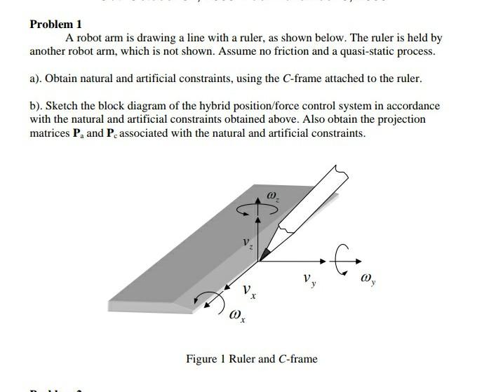 Problem 1 A robot arm is drawing a line with a ruler, | Chegg.com