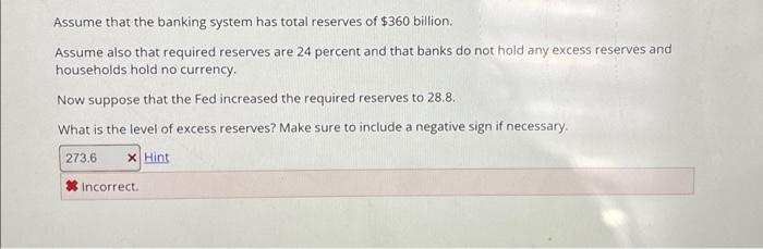 Solved Assume that the banking system has total reserves of | Chegg.com