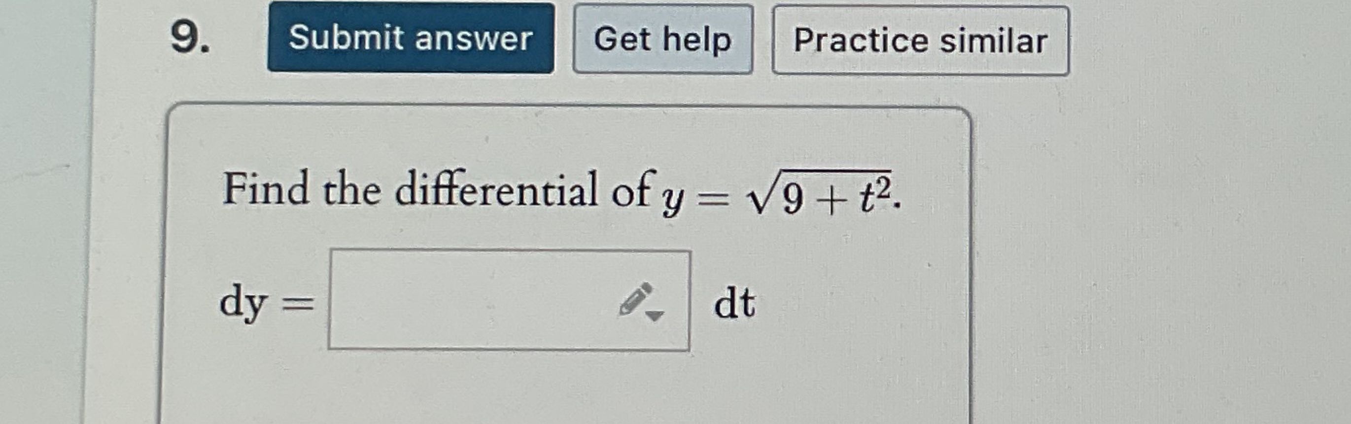Solved Practice similarFind the differential of | Chegg.com