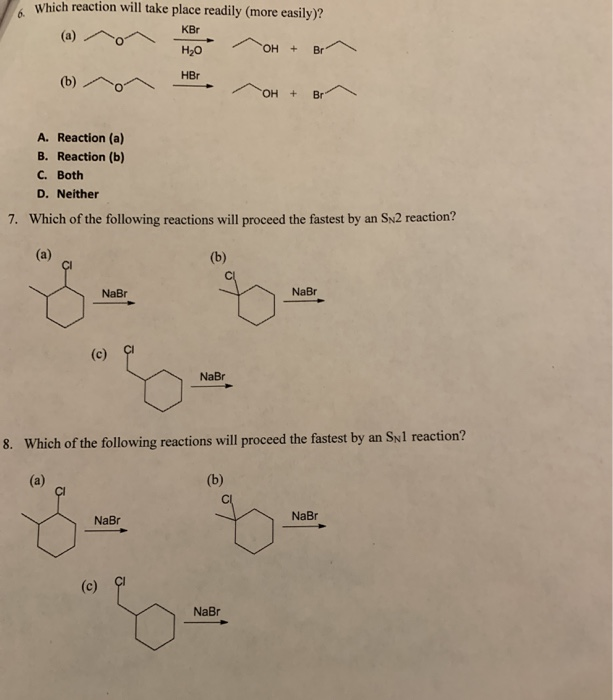 Solved Which reaction will take place readily (more easily)? | Chegg.com
