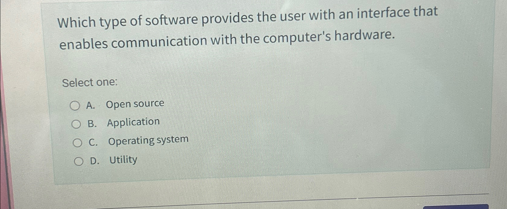 Solved Which type of software provides the user with an | Chegg.com
